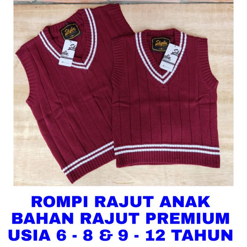 Jual WK VEST ROMPI RAJUT KNIT PREMIUM ANAK TK SD SMP SEKOLAH PAUD JAKET ...