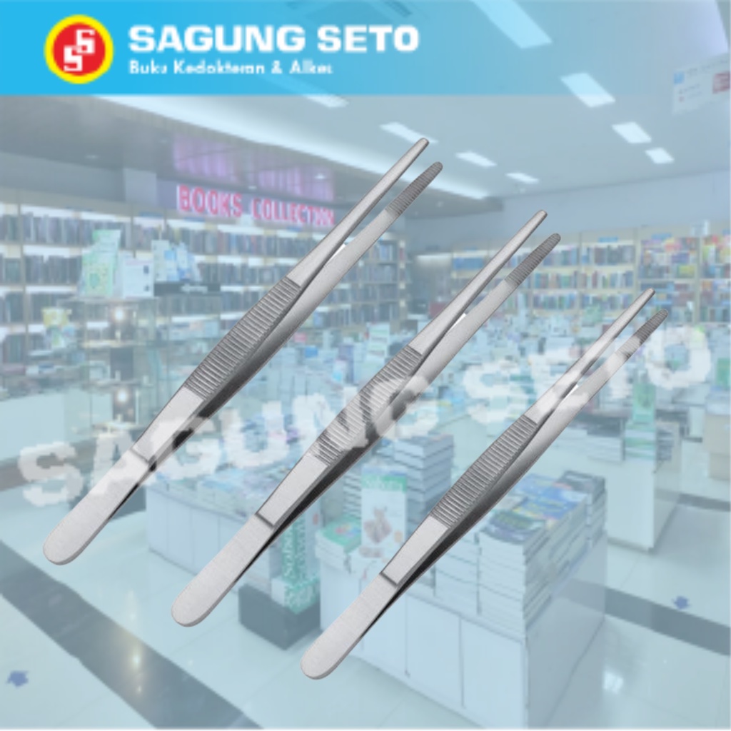 Jual THUMB DRESSING FORCEPS 18CM ONEHEALTH / PINSET ANATOMI UKURAN 18CM ...