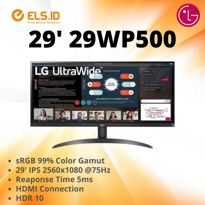 Jual Monitor LG LED 29' 29WP500 Ultrawide IPS 75Hz sRGB 99% | Shopee ...