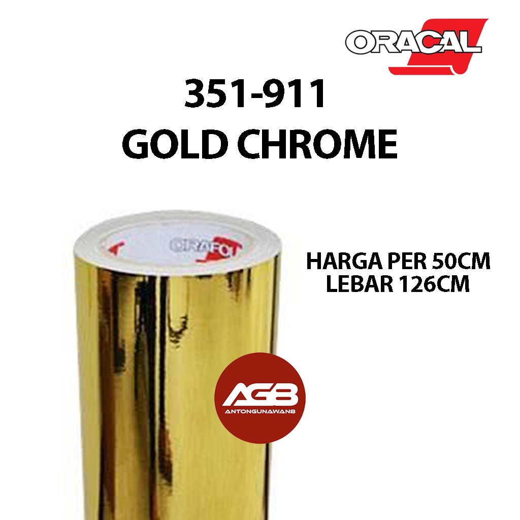 Jual Sticker ORACAL 351 911 GOLD MIRROR CHROME Metalized Film Chrome ...