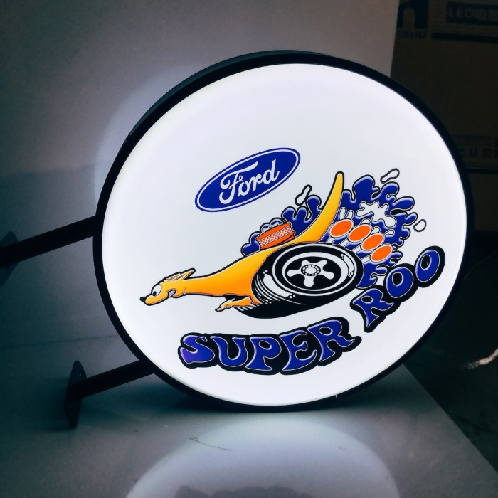 Jual Akrilik Neon Box Custom Bulat Dua Sisi LED Backlight Ukuran 70,80 ...