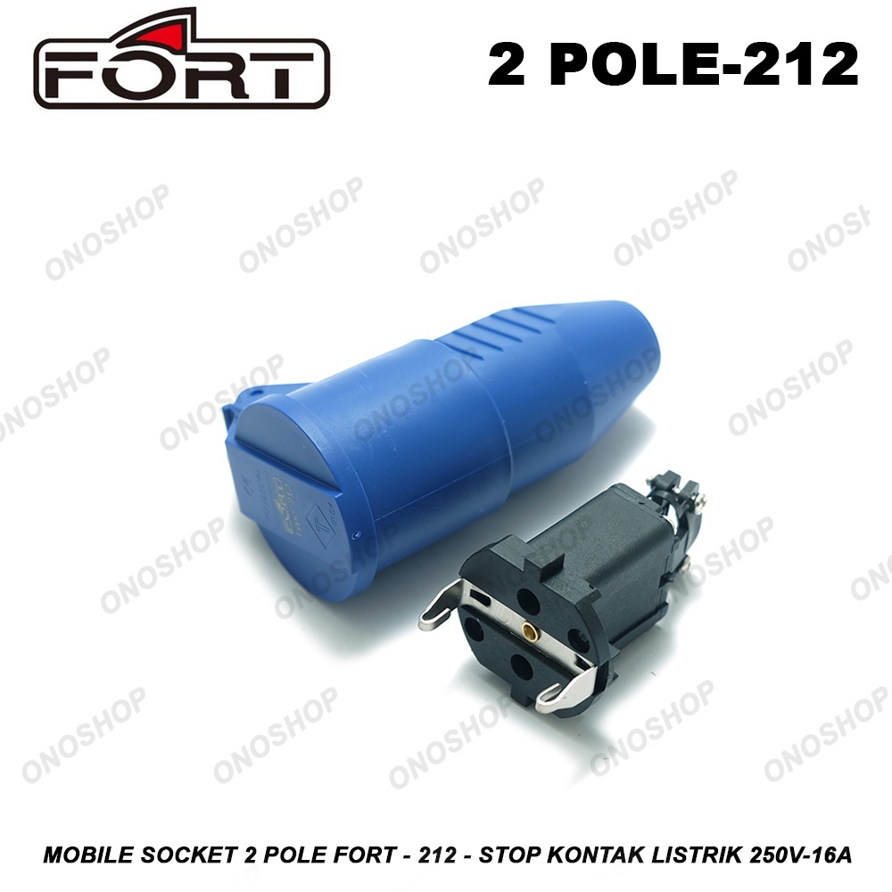 Jual Mobile Socket 2 Pole FORT - 212 - Stop Kontak Listrik 250V - 16A ...