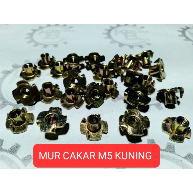Jual MUR CAKAR M5 / TEE NUT M5 / T NUT M5 / MUR TANAM M5 KUNINGAN ...