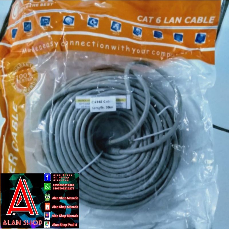 Jual KABEL LAN CAT 6 30M | Shopee Indonesia