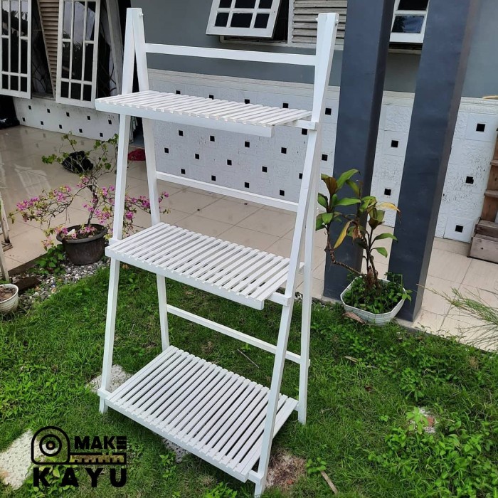 Jual rak lipat 3 susun tinggi 150 cm rak display kayu | Shopee Indonesia