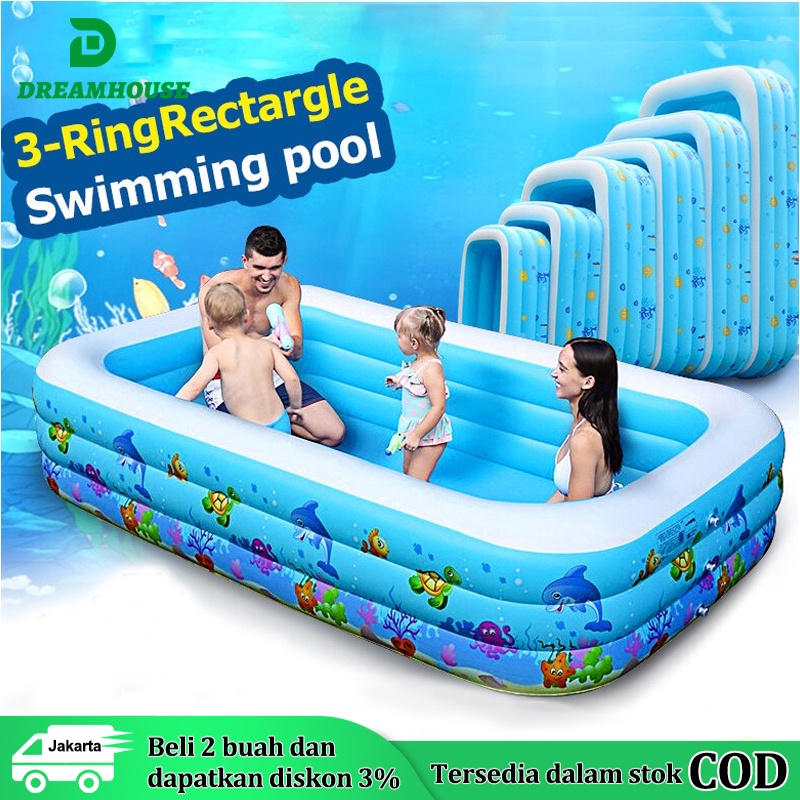 Jual kolam renang anak jumbo petak karet bahan tebal 2M kolamrenang ...
