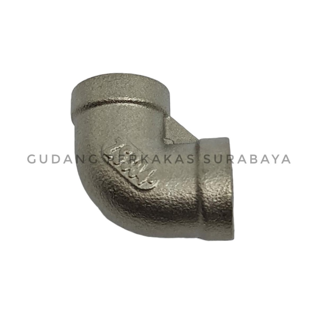 Jual KNEE PIPA STAINLESS FEMALE ELBOW SUS304 SAMBUNGAN PIPA DRAT DALAM STAINLESS SS304 KNEE SOK ...