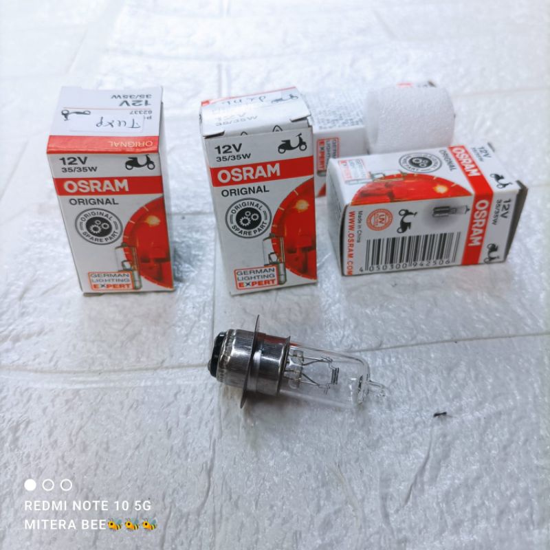 Jual bohlam halogen osram motor 12v 35/35w lampu osram motor murah kw2 ...