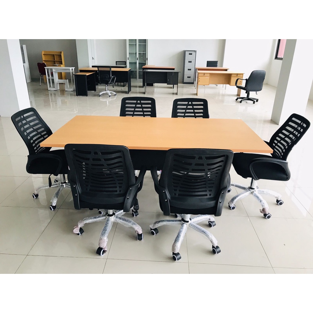 Jual MEJA MEETING KANTOK RAPAT 6 KURSI MEJA KANTOR RAPAT | Shopee Indonesia