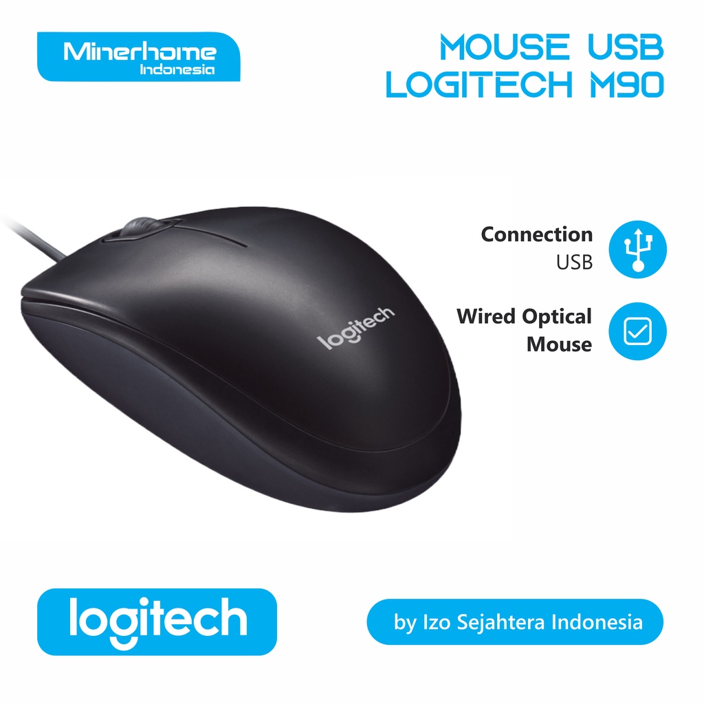 Jual Mouse USB Logitech M90 Corded Mouse Plug and Play | Shopee Indonesia