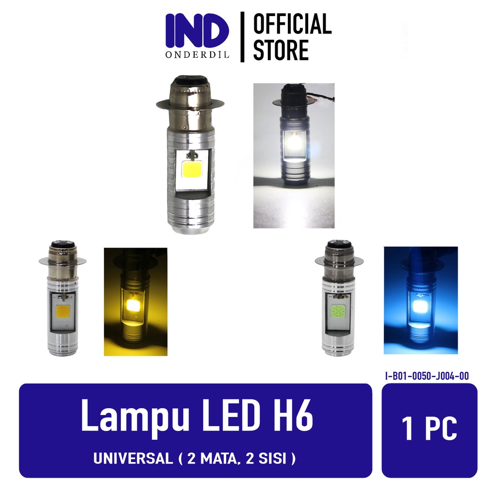 Jual IND Onderdil Lampu LED Depan H6 2 Mata-2 Sisi Warna Putih Universal Motor Bebek & Matic DLL ...