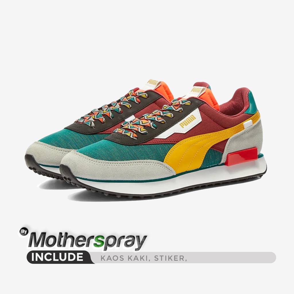 Jual Puma Future Rider Mix Afrobeat Teal Green Burnt Russet | Shopee ...