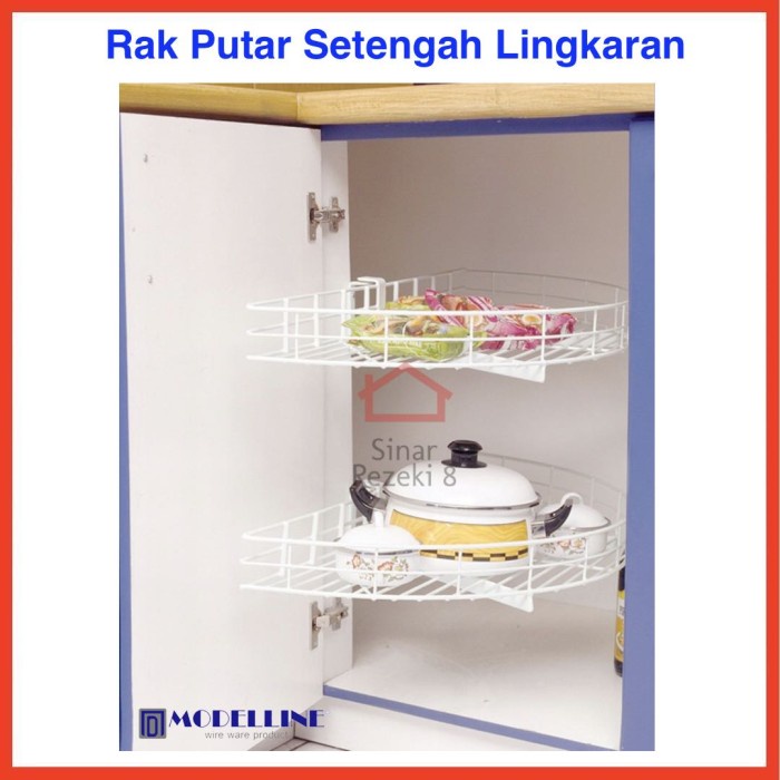 Jual Rak Dapur Rak Putar Setengah Lingkaran Dapur Modelline / Sudut 180 ...