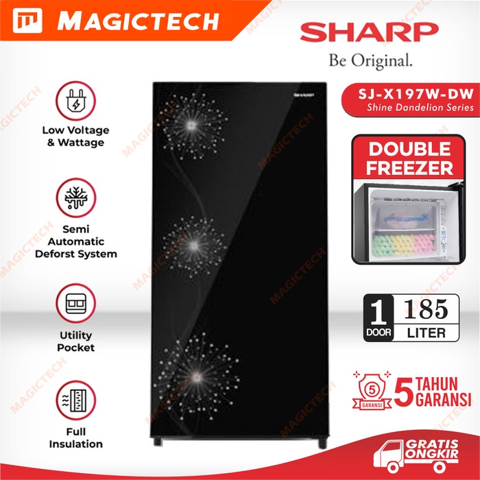 Jual KULKAS SHARP 1 PINTU SJ-X197W-DW / SJ-X197 DOUBLE FREEZER 185L | Shopee Indonesia