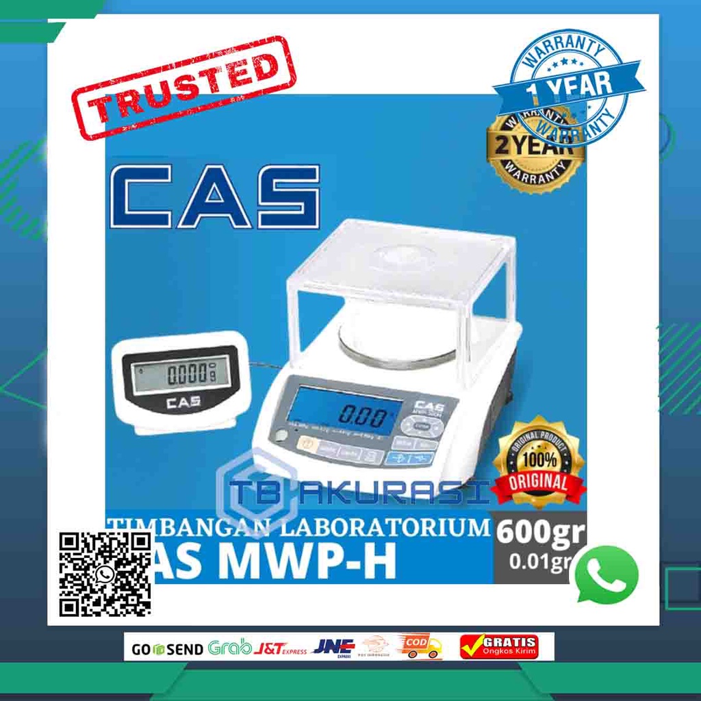 Jual TIMBANGAN EMAS 600G X 0.01G/ TIMBANGAN LAB MERK CAS TYPE MWP-H New ...