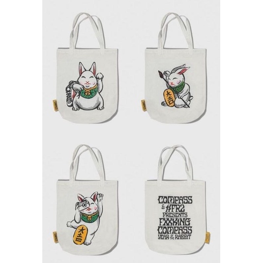 Jual Compass x Fxxkingrabbits (Lucky Rabbit Totebag) | Shopee Indonesia