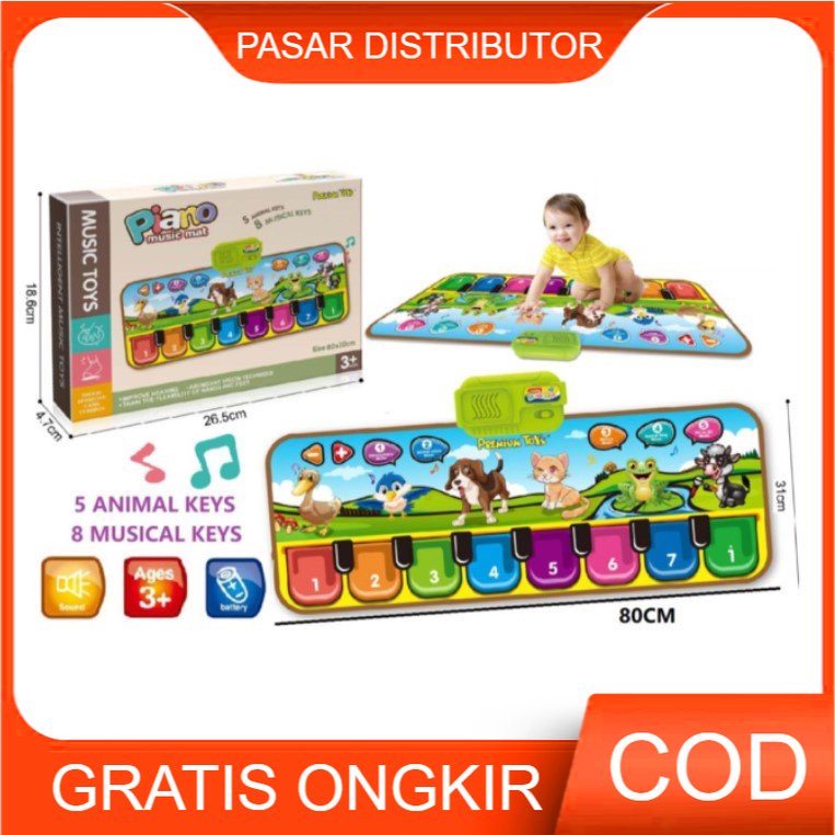 Jual Mainan Anak PIANO MUSIC MAT Playmat Karpet Piano Musik Bayi Animal ...