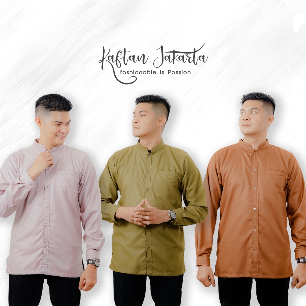 Jual Koko Muslim Pria Koko Kerah Shanghai Lengan Panjang Bahan Toyobo ...