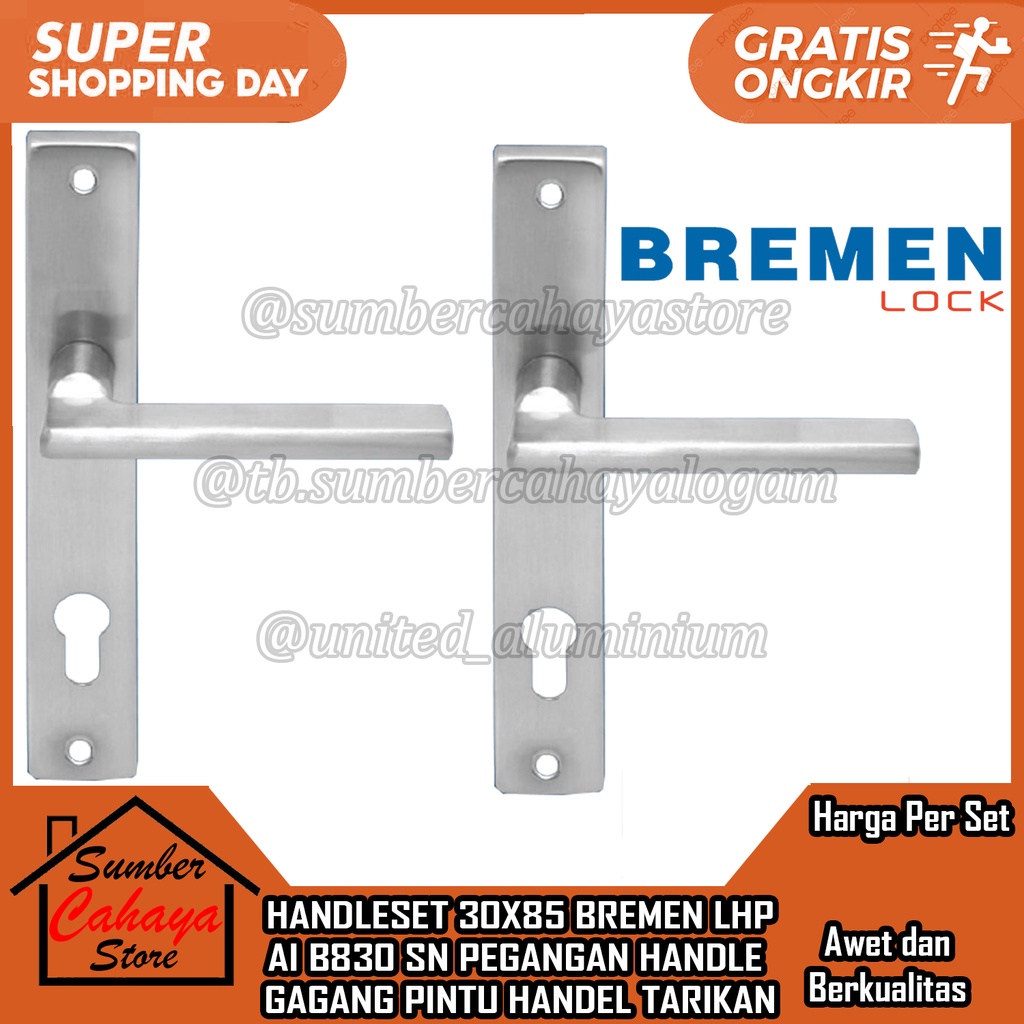 Jual HANDLESET 30X85 BREMEN LHP AI B830 SN PINTU RUMAH GAGANG TARIKAN ...