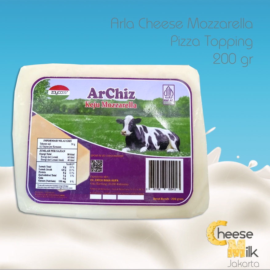 Jual HARGA MURAH Archiz Arla Mozzarella Cheese Pizza Topping 200 gram ...