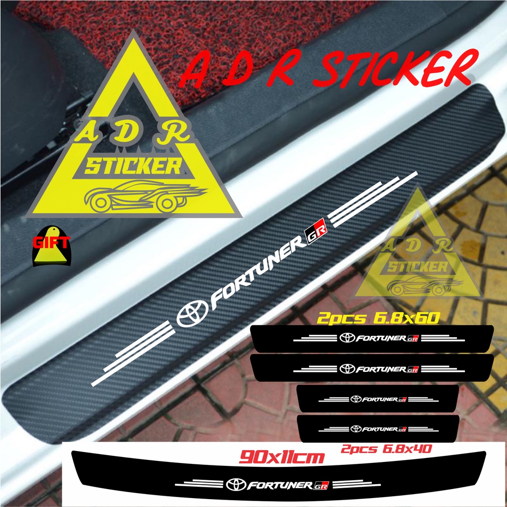 Jual Sticker sill plate karbon 3d mobil fortuner GR sticker karbon 3d ...