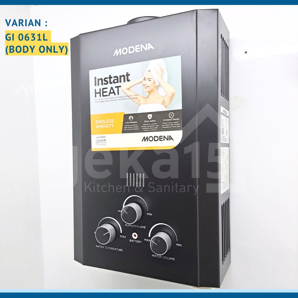 Jual MODENA GI 0631 L WATER HEATER GAS PEMANAS AIR | Shopee Indonesia