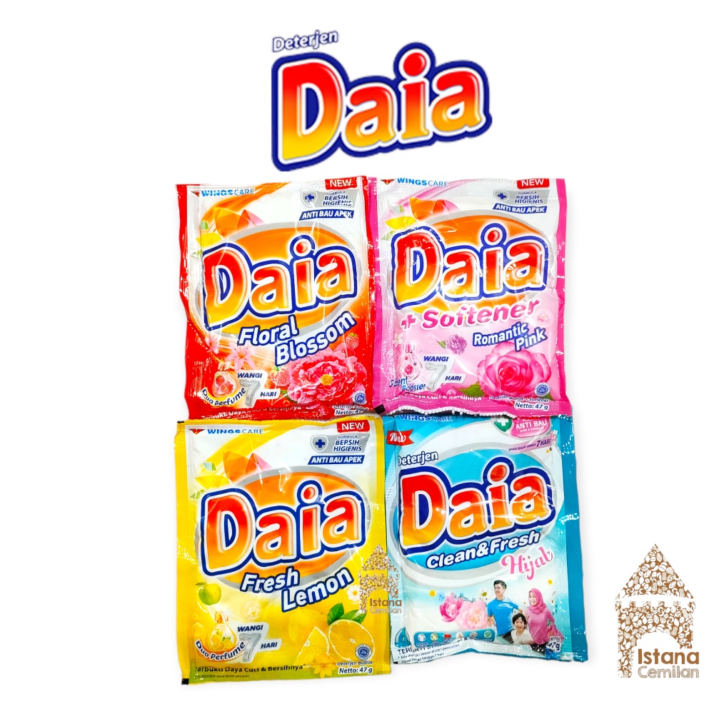 Jual DAIA Deterjen / Detergen Bubuk Powder Softener 47 Gram SATUAN ...