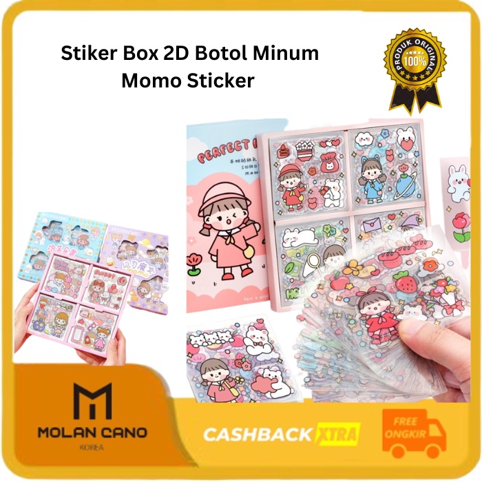 Jual MOLAN CANO Stiker Box 2D Botol Minum Momo Sticker Buku Anak Motif ...