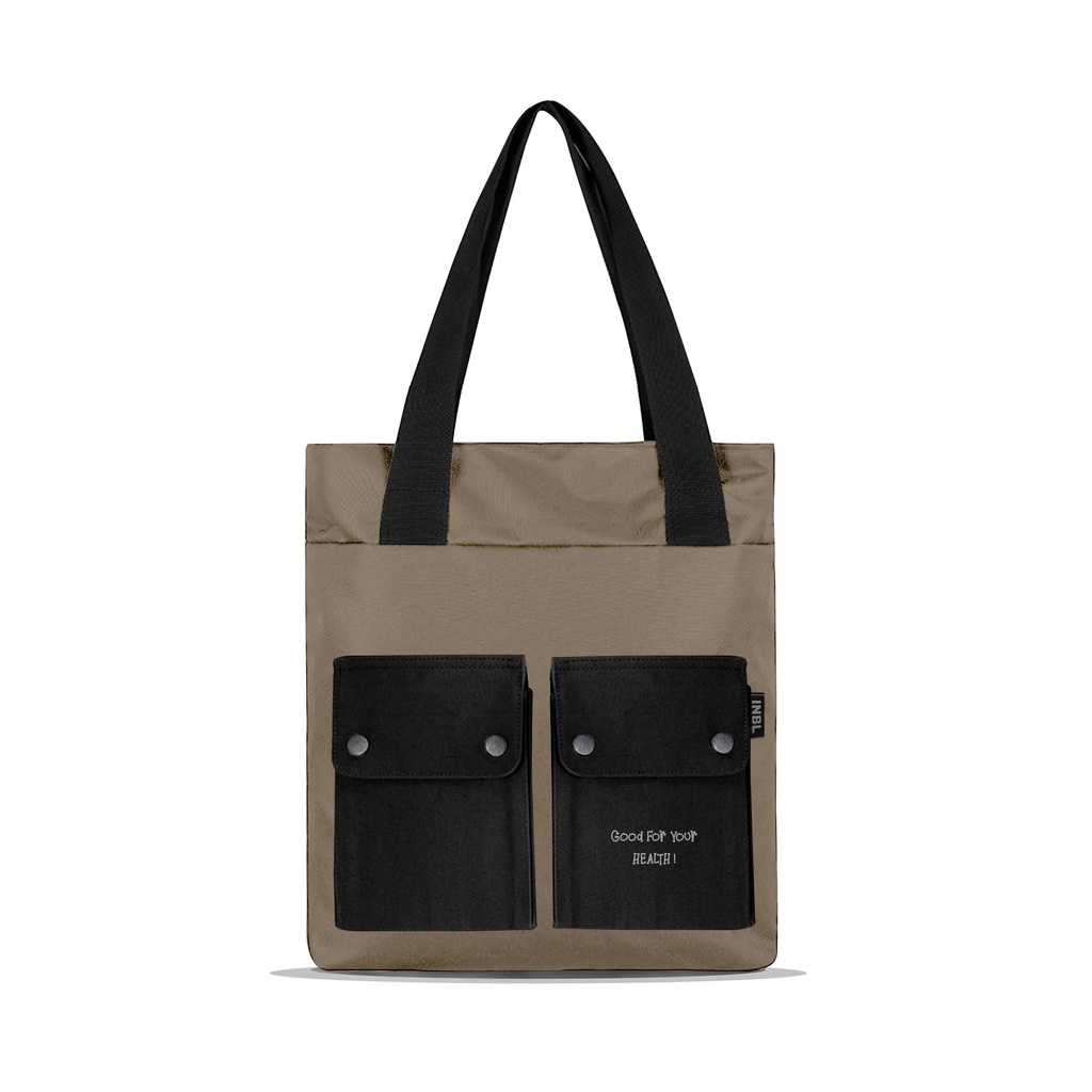 Jual INBL Tote Bag Hunting Zone Totebag Kanvas Resleting - Cream ...