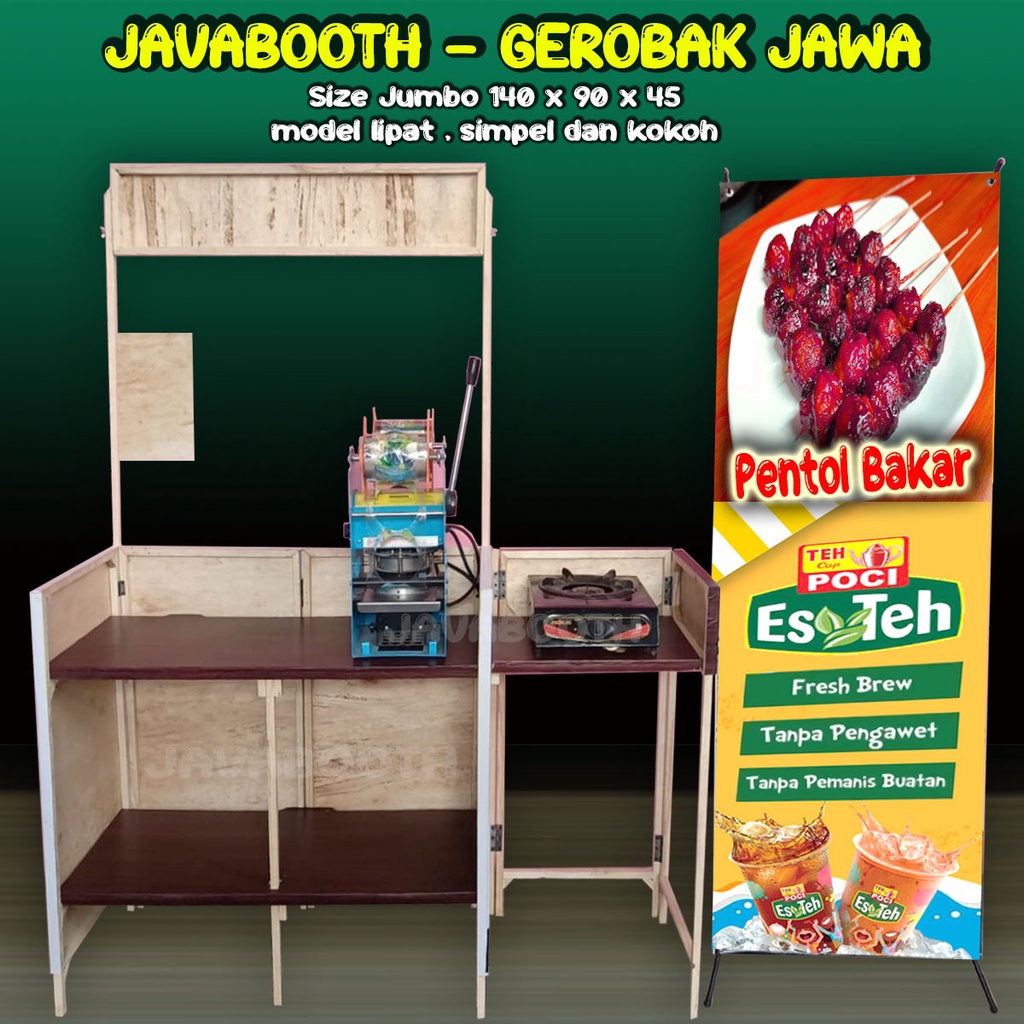 Jual Booth portable / Gerobak Lipat/ Jumbo 140x90x45 cm Free Papan Menu ...