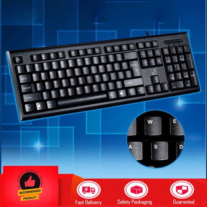 Jual Keyboard USB Business Office Home Wired Desktop - Q9 | Shopee ...