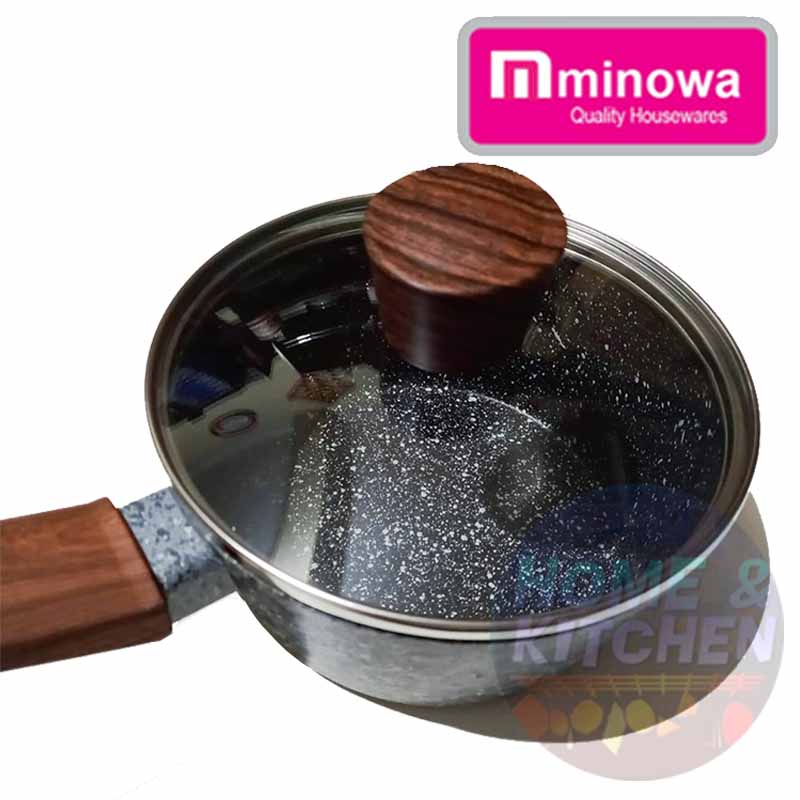 Jual Sauce Pan Marble 14 / 16 / 18 cm GREY Induksi Yoshikawa Minowa Panci Ceramic Abu-abu Gray ...