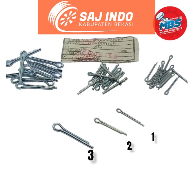 Jual SaJ26 10pcs PEN BESI PENAHAN BAUT MUR SPLIT PEN STEP KLIP SPIT PEN ...