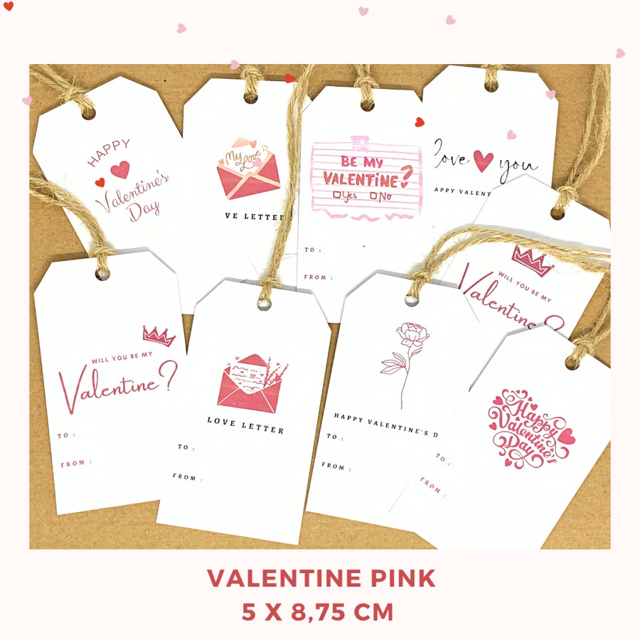 Jual Gift Tag / Hang Tag Hampers Parcel Valentine 5 x 8,75 cm (Art ...