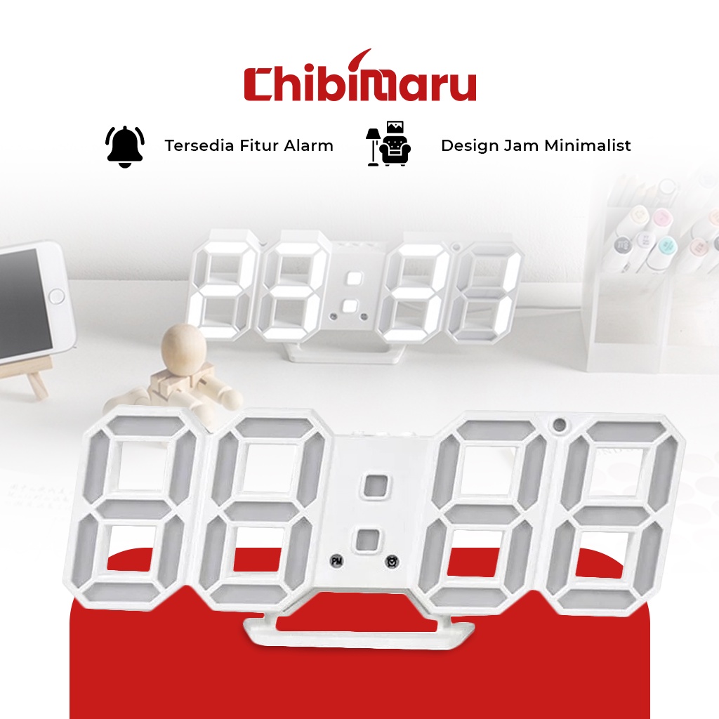Jual Jam Dinding Digital LED Jam Meja Alarm Suhu Jam 3D Besar Modern ...