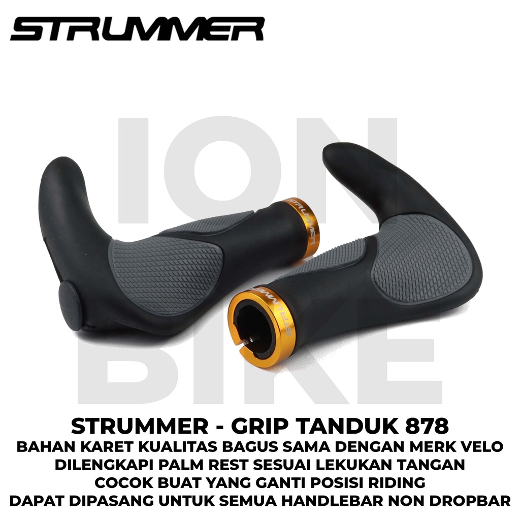 Jual Handgrip Strummer Tanduk Wide Palm Hand Grip Sepeda MTB Gunung Anti Slip Murah Awet Handle ...