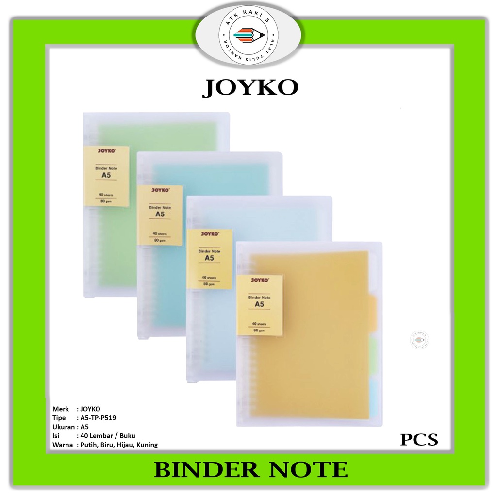 Jual JOYKO - Binder Note A5-TP-P519 - Buku Catatan - Pcs | Shopee Indonesia