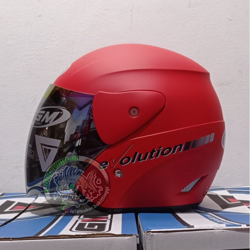 Jual HELM GM EVOLUTION SOLID RED DOFF | Shopee Indonesia