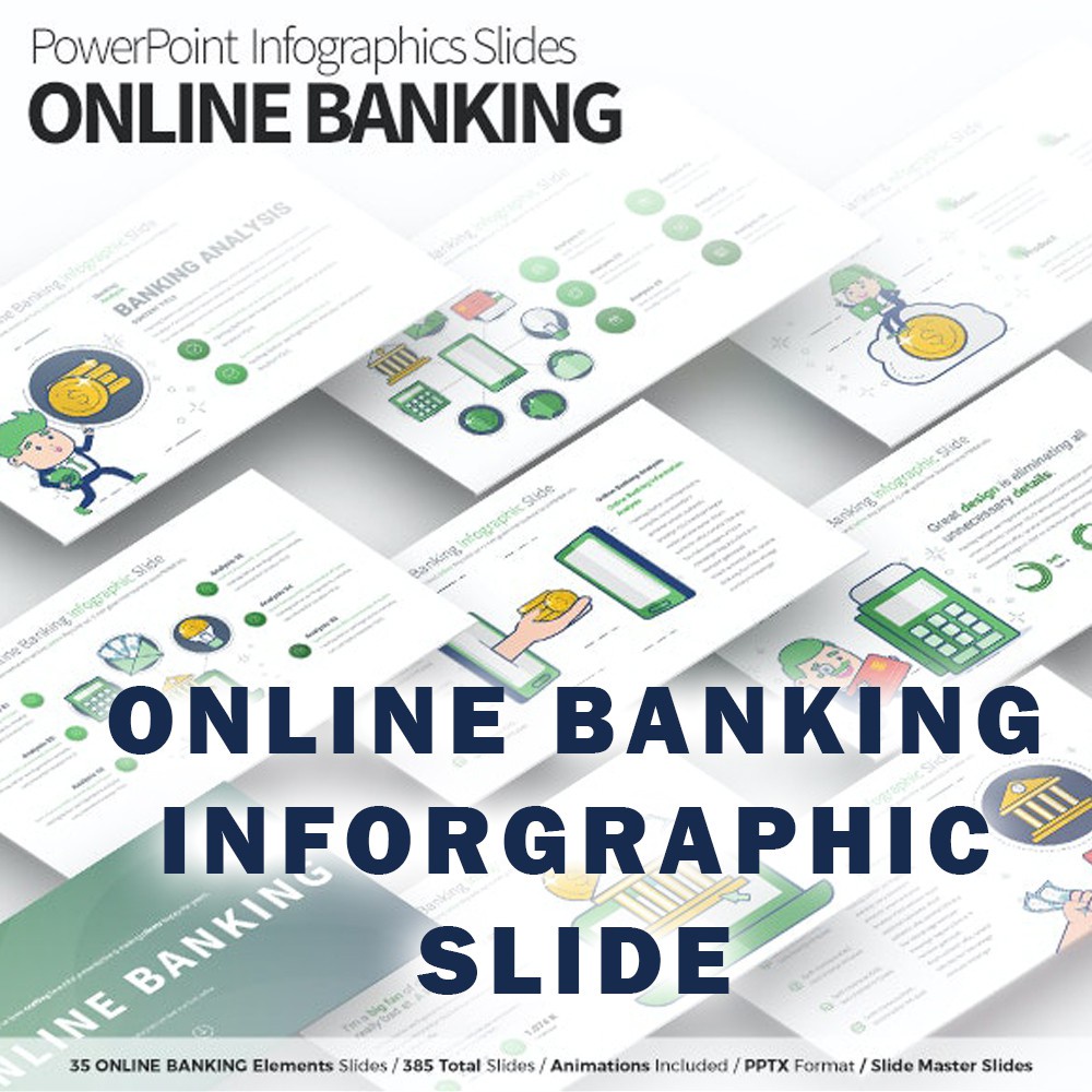 Jual NS Online Banking PowerPoint Infographics Premium Slides | Shopee Indonesia