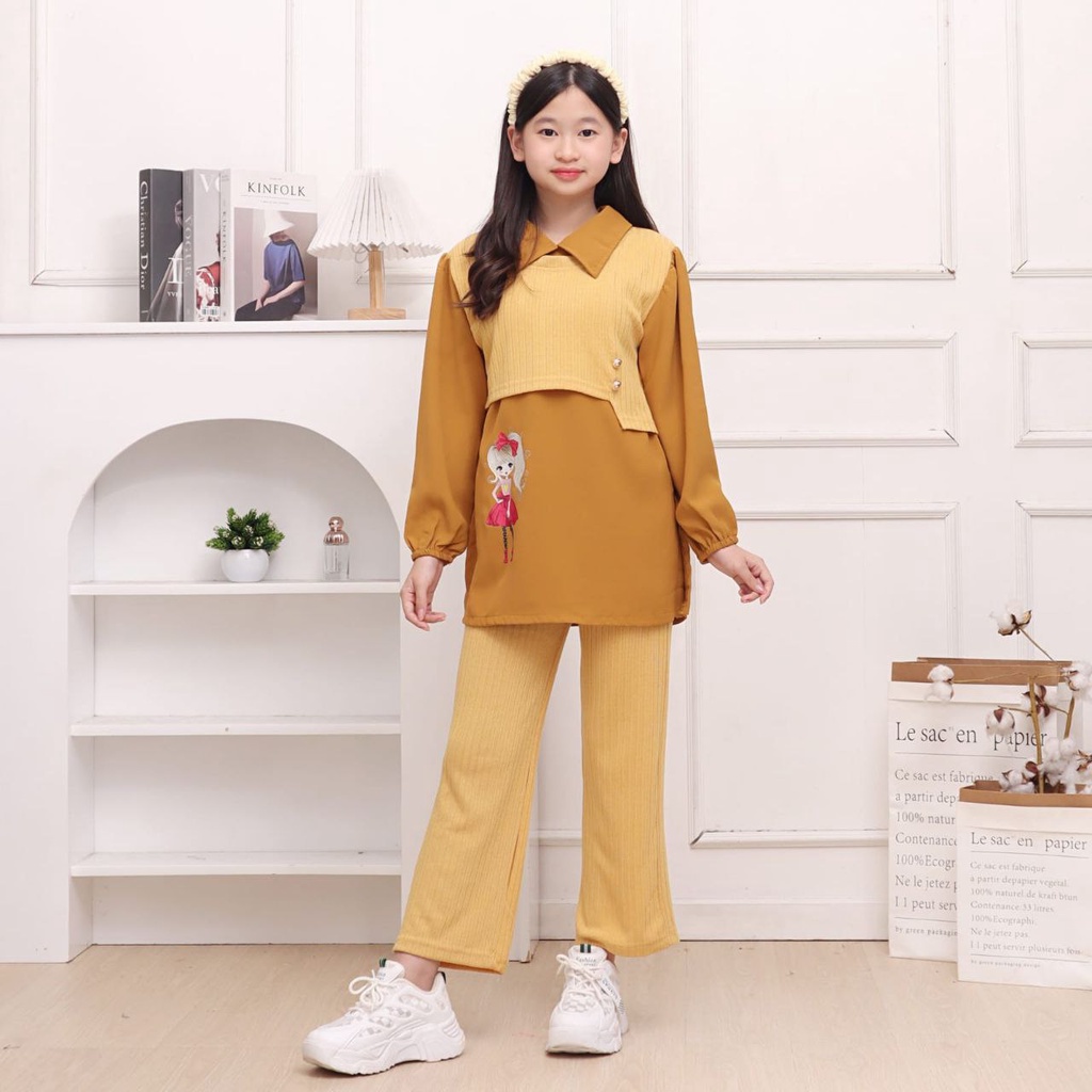 Jual (10 - 17 Tahun) Leyla Set Baju Anak Duishi B8516 | Shopee Indonesia