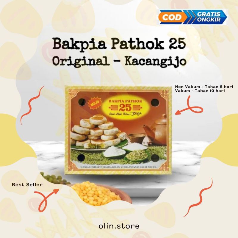 Jual BAKPIA PATHOK 25 - Original Kacang Ijo - Bakpia Basah Legend di Jogja | Shopee Indonesia