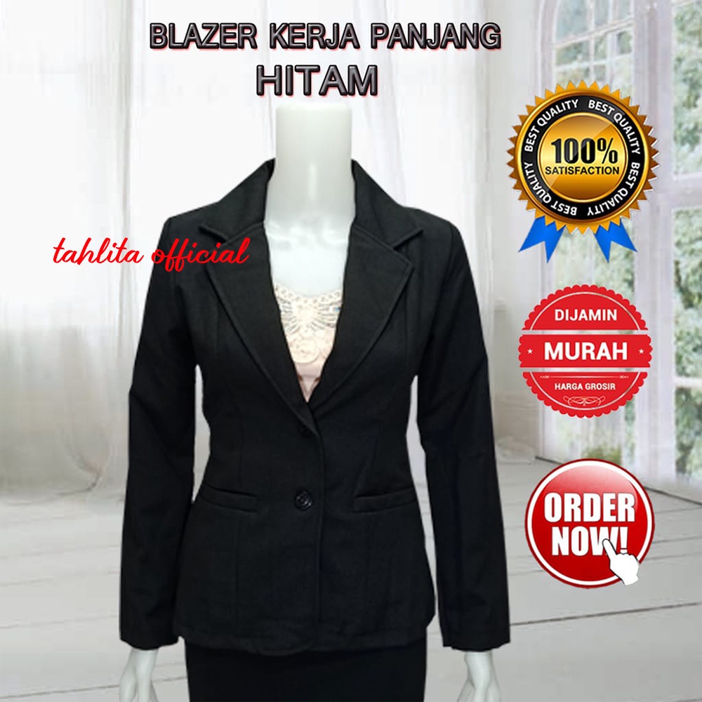 Jual Blazer Formal Wanita HITAM PUTIH DONGKER ABU Ukuran S - 5L Jas ...