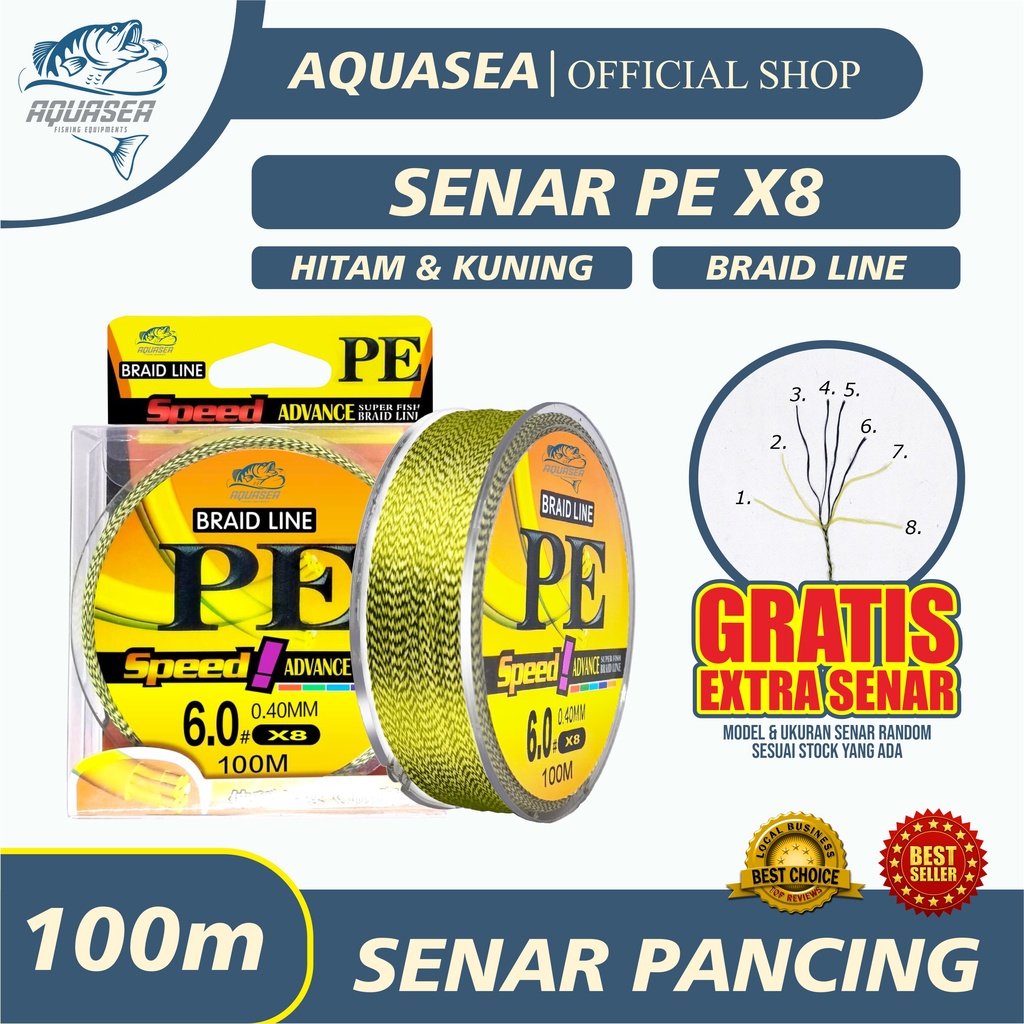 Jual AQUASEA - Tali Pancing Pe ZKK 100m Senar Pancing Pe Super Braided ...