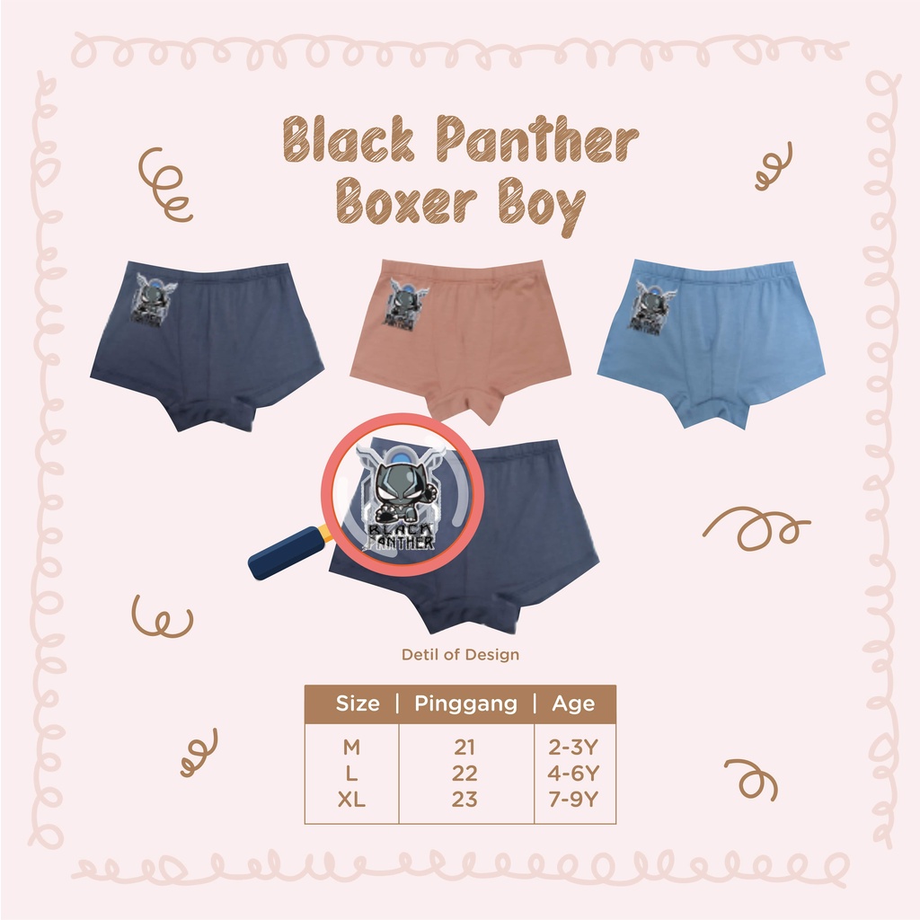 Jual Luzy Marvel Black Panther Boxer for Boys Made From TENCEL™ Modal ...