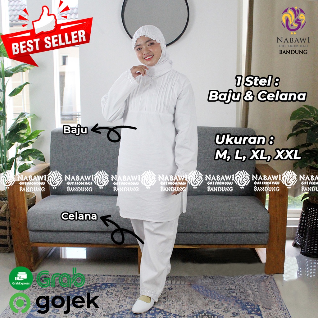 Jual Setelan Baju Ihram Ihrom Wanita Moudy Katun Perlengkapan Haji ...