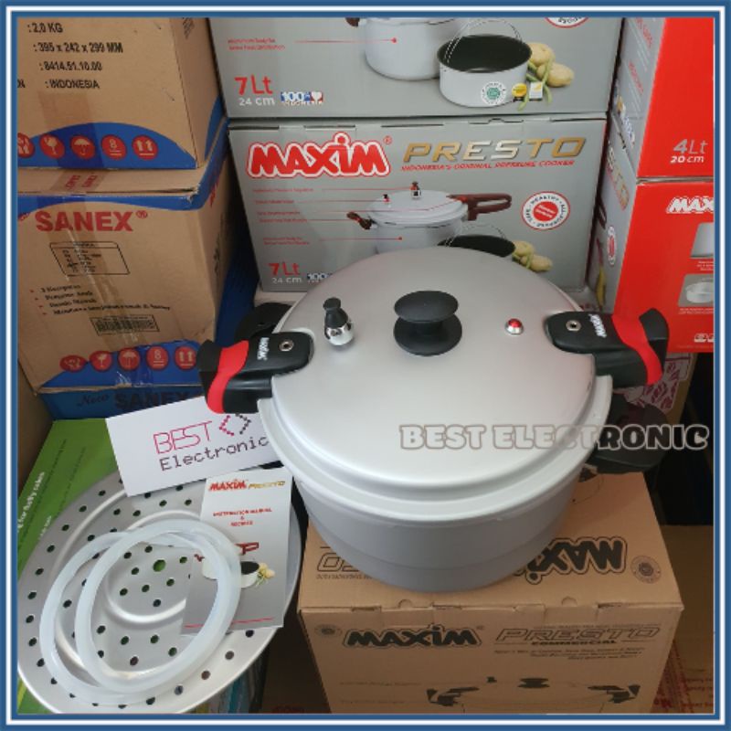 Jual Presto Maxim 12 liter 30cm Maxim Pressure Cooker 12 Liter Panci Presto Maxim Alumunium ...