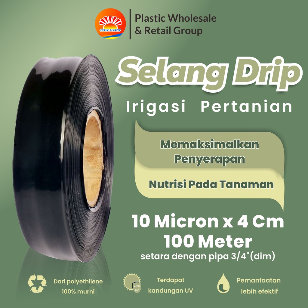 Jual Selang Drip 10 micron 4 cm 100 meter - Pipa 3/4 inch | Shopee ...