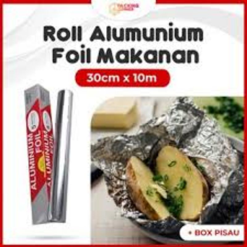 Jual Aluminium foil makanan roll FOOD GRADE 30 cm x 10 M BOX FRESH dan ...