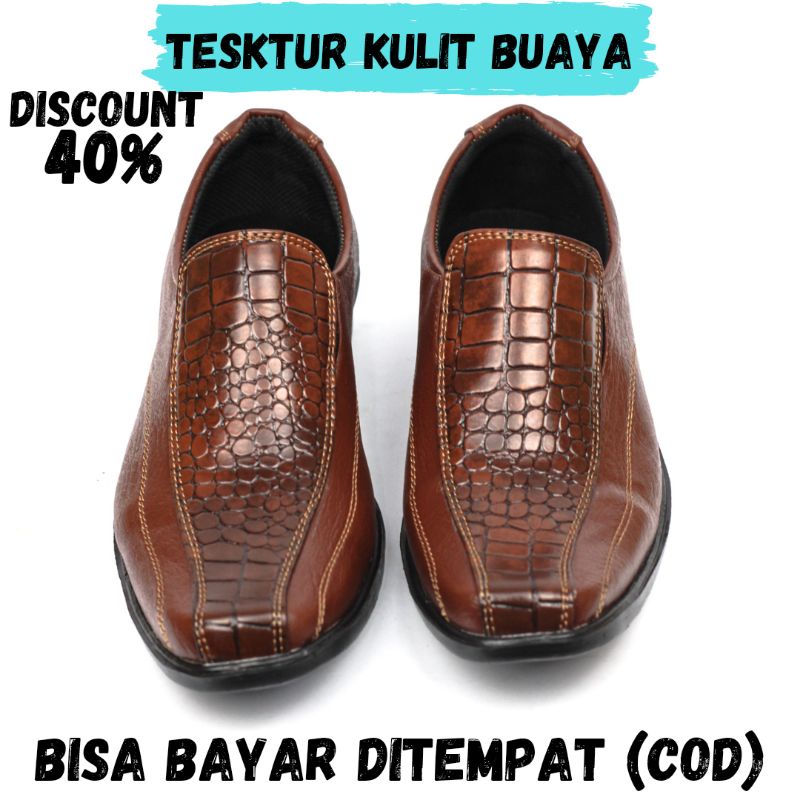 Jual Sepatu pantofel pria kulit buaya asli ori | Shopee Indonesia