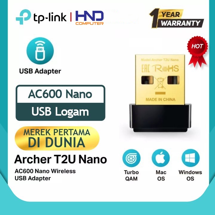 Jual TP-LINK Archer T2U Nano AC600 Nano Wireless USB Adapter | Shopee ...